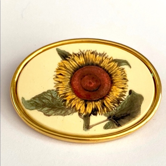 Museum of fine art | Jewelry | Vintage Mfa Sunflower Porcelain Inlay ...